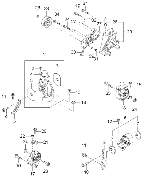 Engine & Transaxle Mounting - 2004 Kia Amanti
