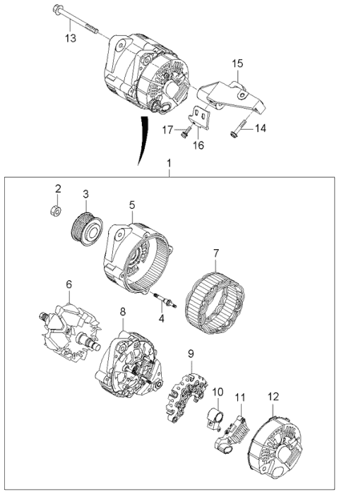 3732125301 Genuine Kia Pulley-Generator