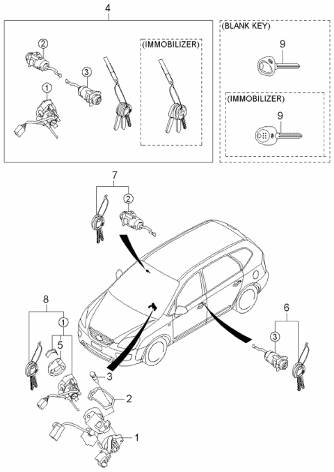 819001DB00 Genuine Kia Ignition Lock Cylinder