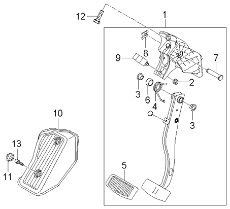Clutch & Brake Control - 2006 Kia Rondo Produced Before OCT.2006