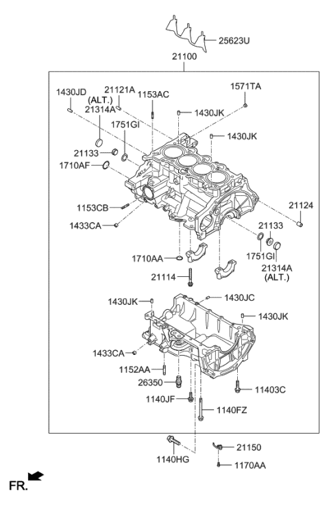 211502E720 Genuine Kia Jet Assembly-Oil