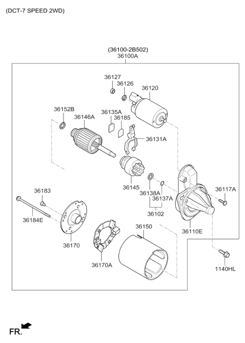 361002B110 Genuine Kia Starter Assembly