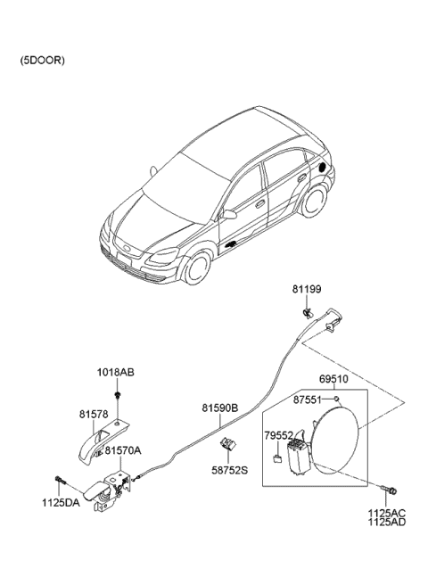Fuel Filler Door - 2010 Kia Rio