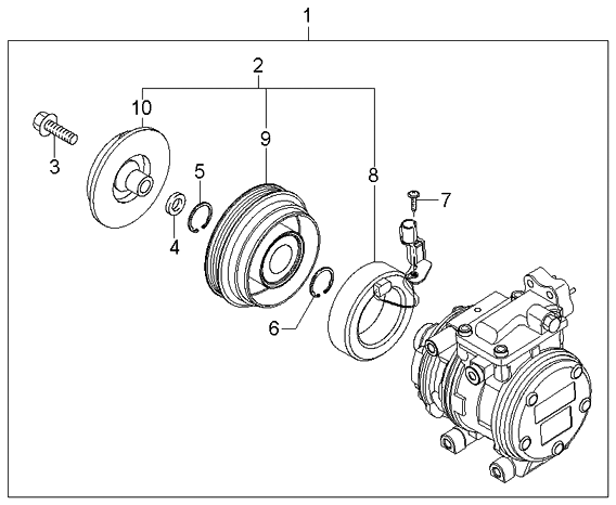 977012F100 Genuine Kia Air Conditioner Compressor Assembly