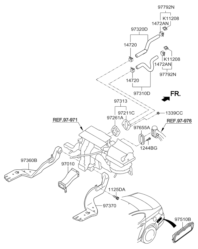 973123R100 Genuine Kia Hose Assembly-Water Outlet