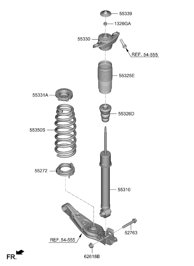 55330D7000 Genuine Kia BRACKET-SHOCK ABSORB