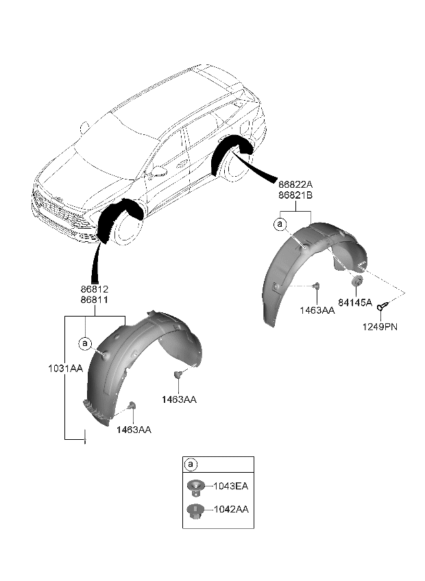 86811DW000 Genuine Kia GUARD ASSY-FRONT WHE