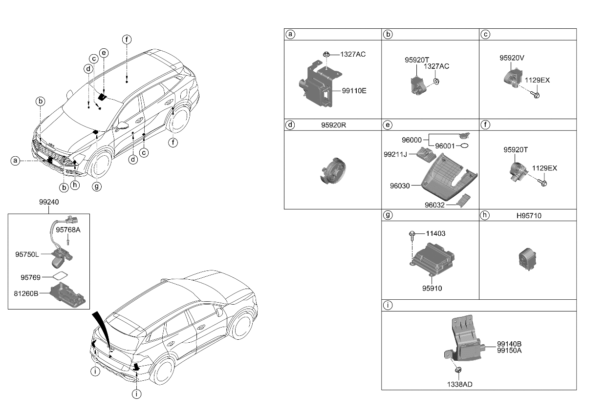 96030DW010 Genuine Kia COVER ASSY-MULTI SEN