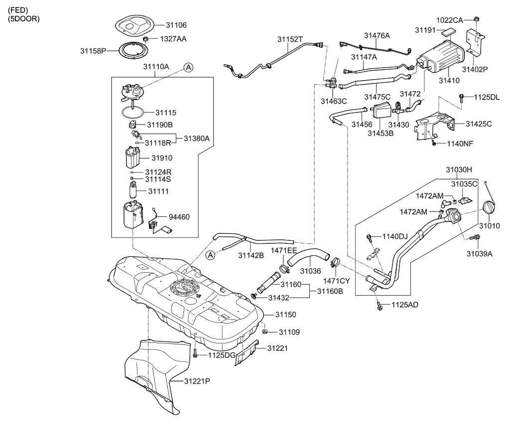 1209770690 Genuine Kia Packing-Fuel Pump Pl