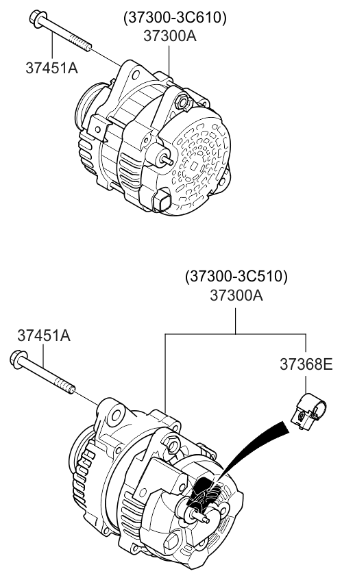 373003C510SJ Genuine Kia GENERATOR ASSY