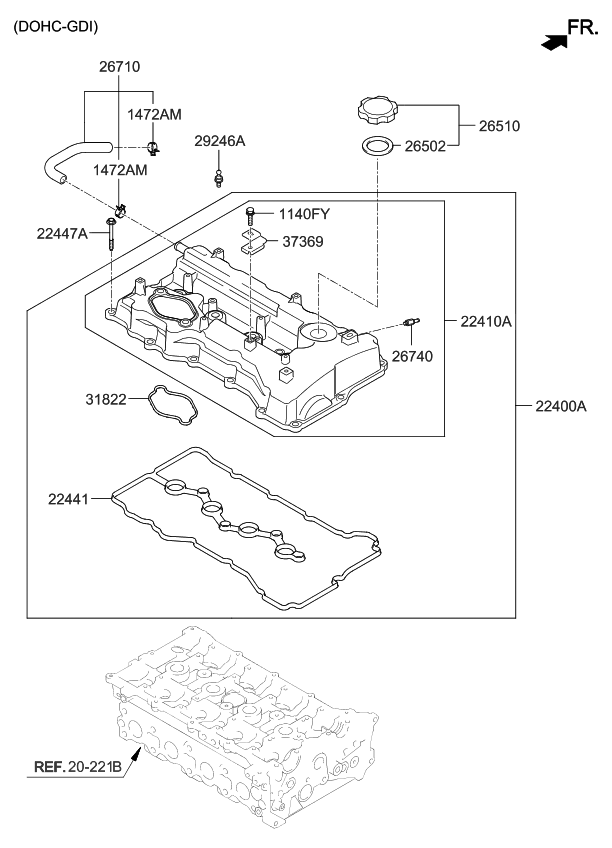 267102G520 Genuine Kia Hose Assembly-Breather