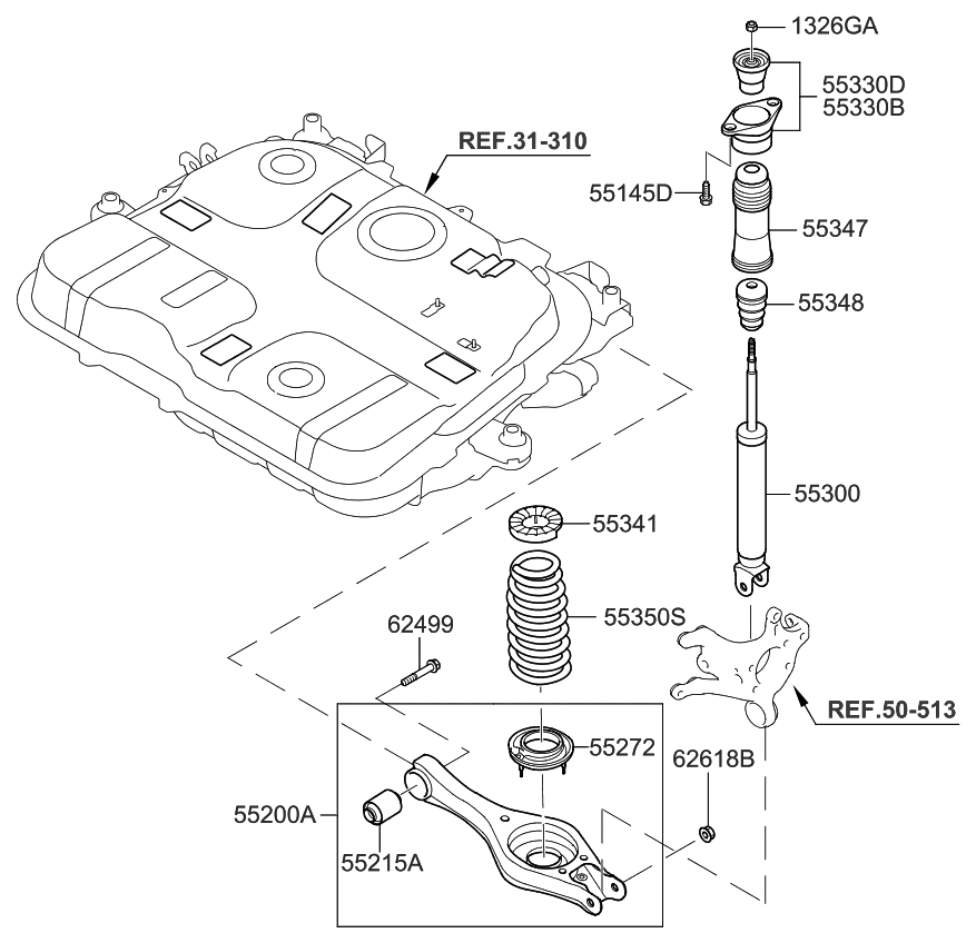 553161D000 Genuine Kia Rear Shock Absorber Dust Cover
