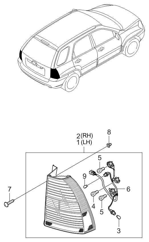 924011F020 Genuine Kia Lamp Assembly-Rear Combination