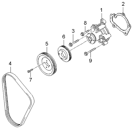 2510023021 Genuine Kia Pump Assembly-COOLENT