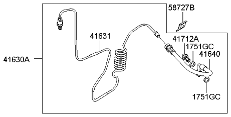 416402E010DS Genuine Kia Hose-Clutch