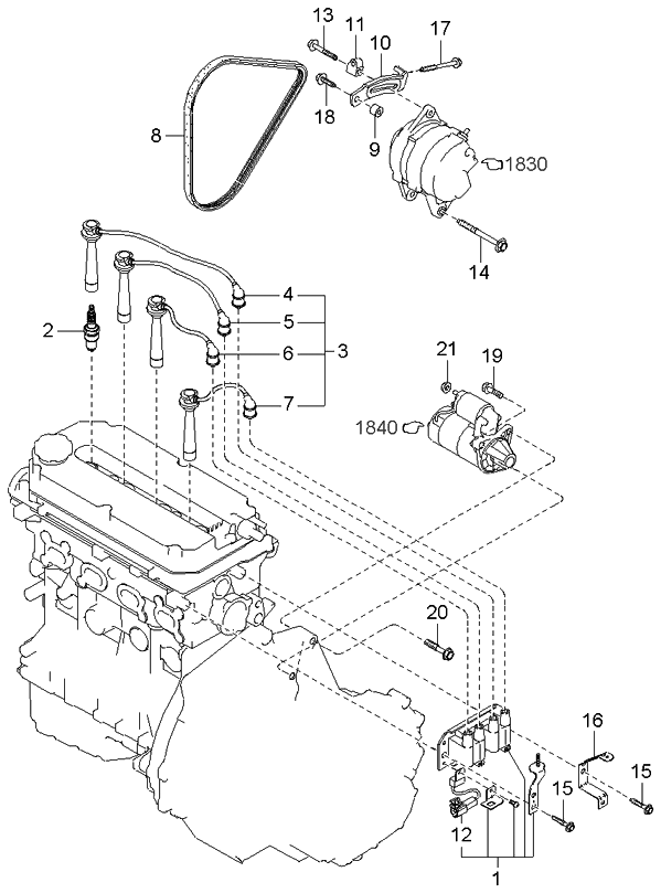 0K30E1810XY Genuine Kia Ignition Coil Assembly
