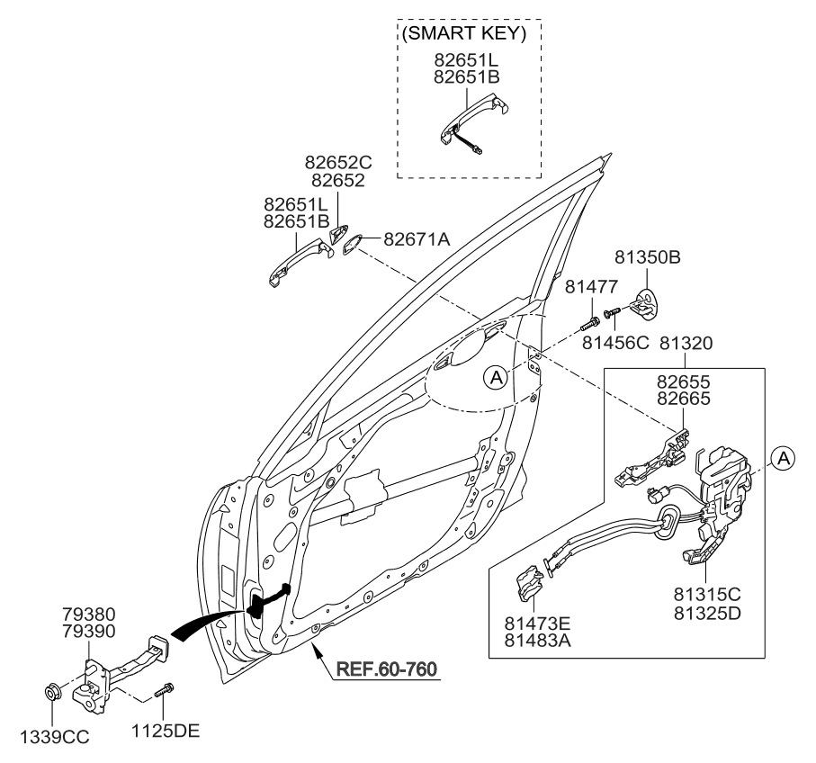813114C510 Genuine Kia Latch & ACTUATOR Sub
