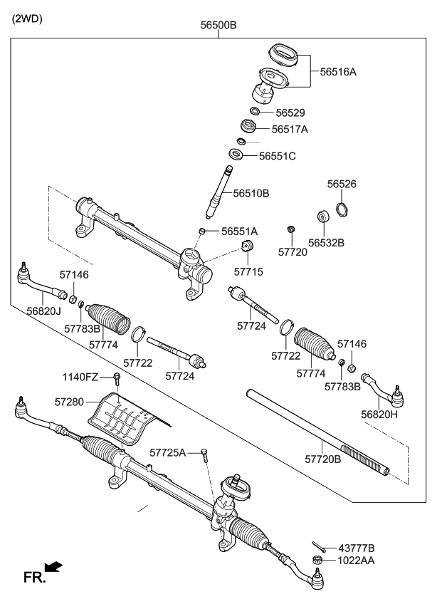 56825D3500 Genuine Kia End Assembly-Tie Rod,RH