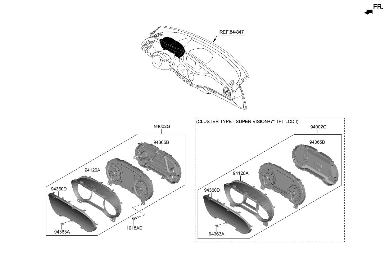 94021J5040 Genuine Kia Cluster Assembly-INSTRUM