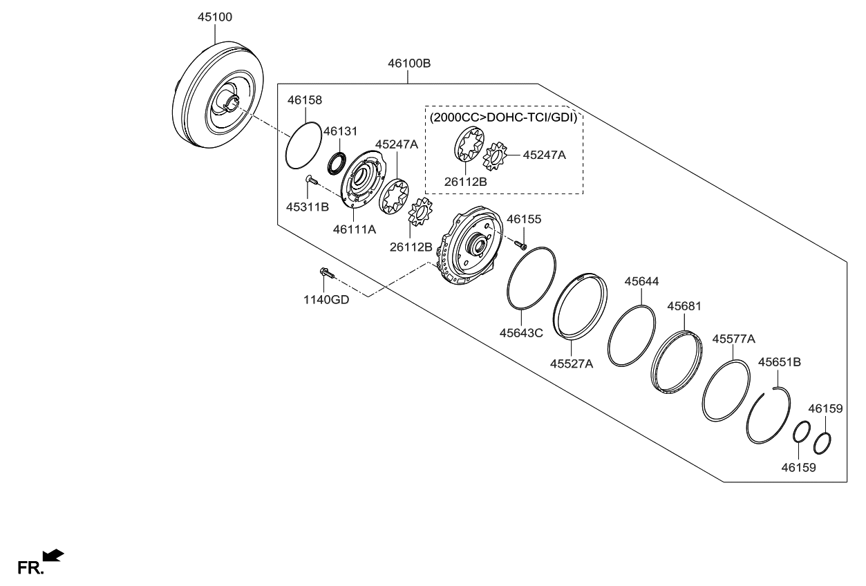 461003B020 Genuine Kia Set-Oil Pump Assembly