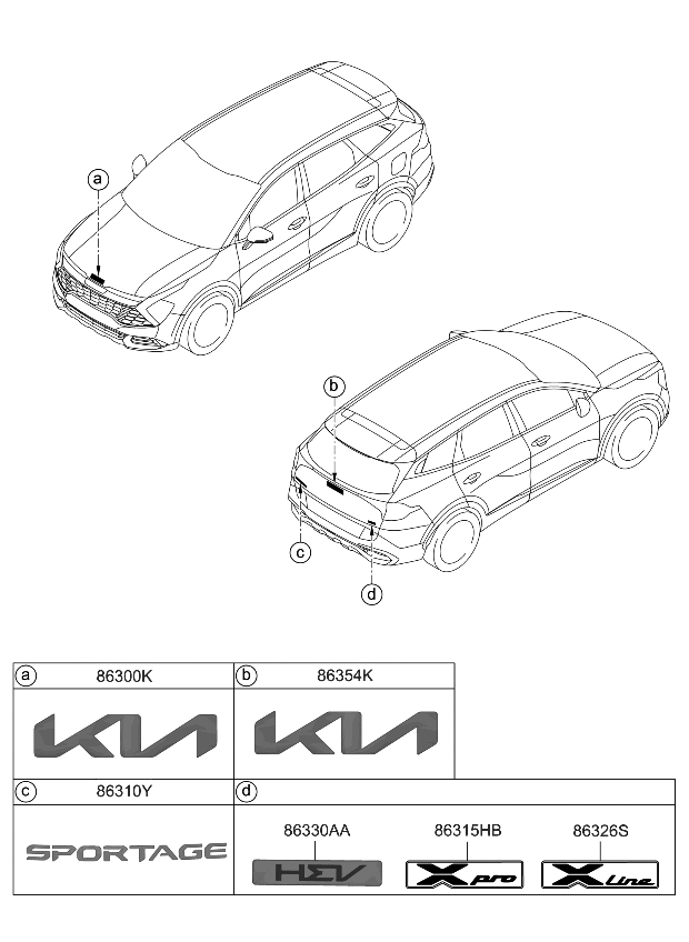 86305P1000 Genuine Kia EMBLEM-SYMBOL MARK K