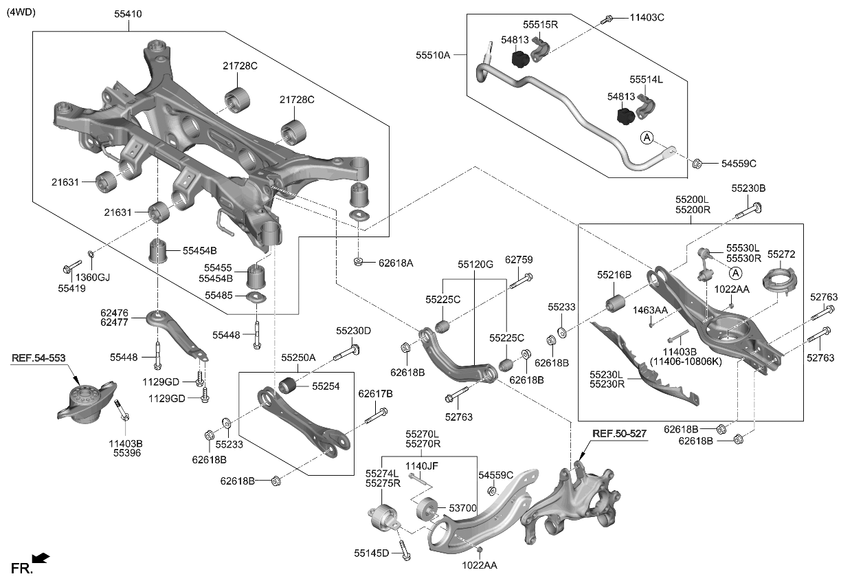 55530N9000 Genuine Kia Link Assembly-Rear STABI