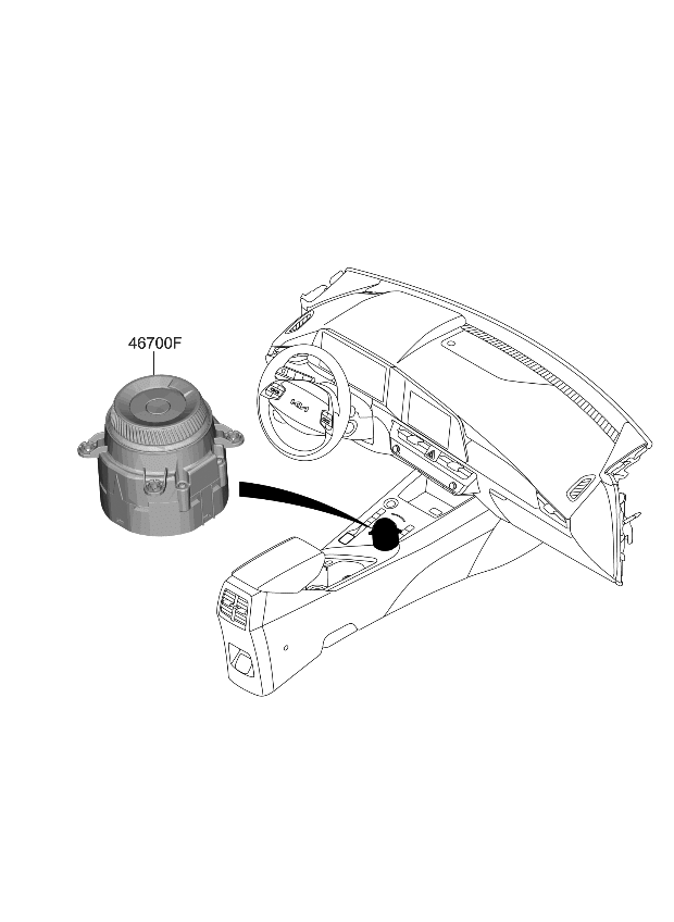 467W0CV100 Genuine Kia LEVER COMPLETE-SHIFT