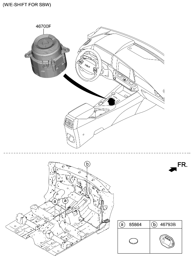 467W0AT100 Genuine Kia LEVER COMPLETE-SHIFT