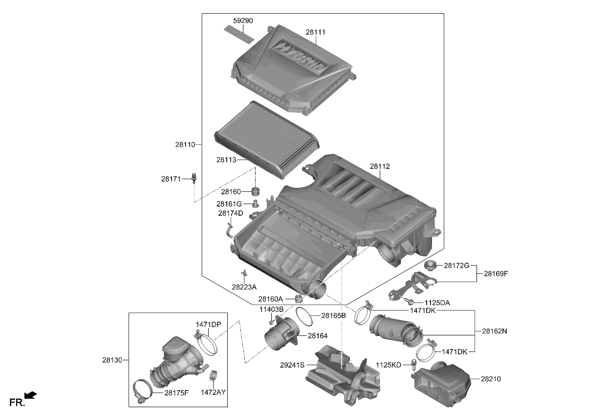 28113AT100 Genuine Kia FILTER-AIR CLEANER