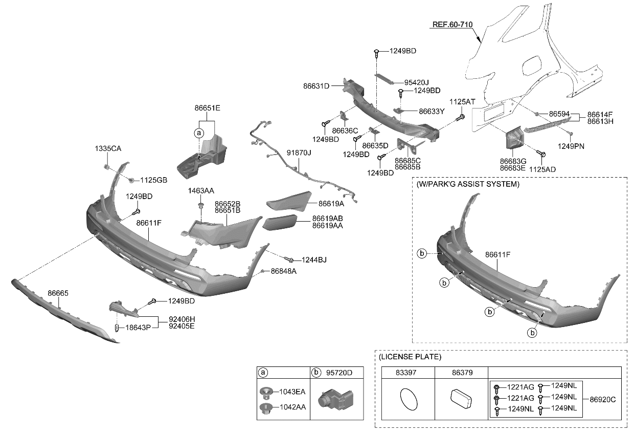 86657R5000 Genuine Kia Cover-Rr Bumper Side