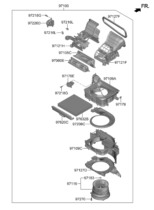 97100R0020 Genuine Kia Blower Unit