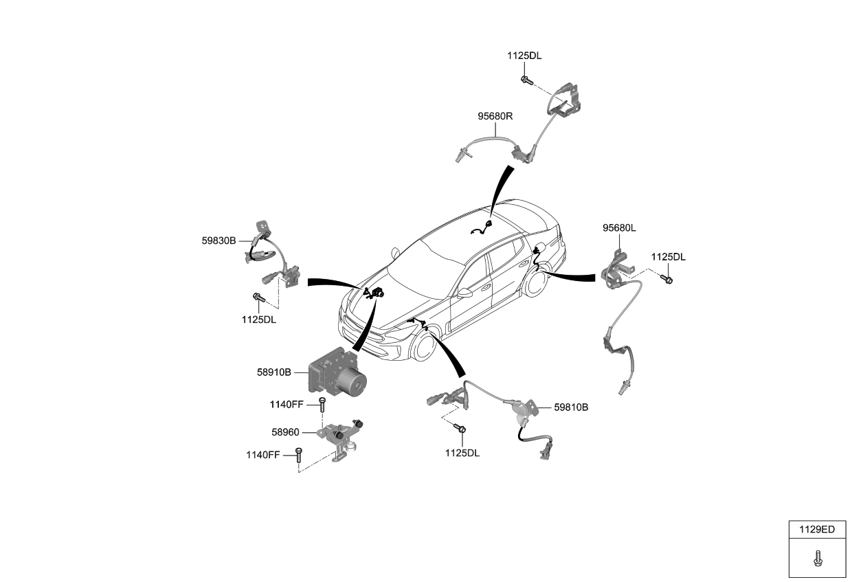 59910J5000 Genuine Kia Sensor Assembly-Abs Real