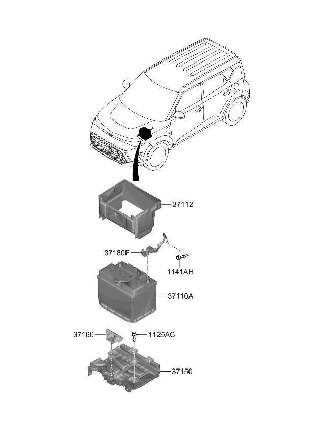37180K0500 Genuine Kia SENSOR ASSY-BATTERY
