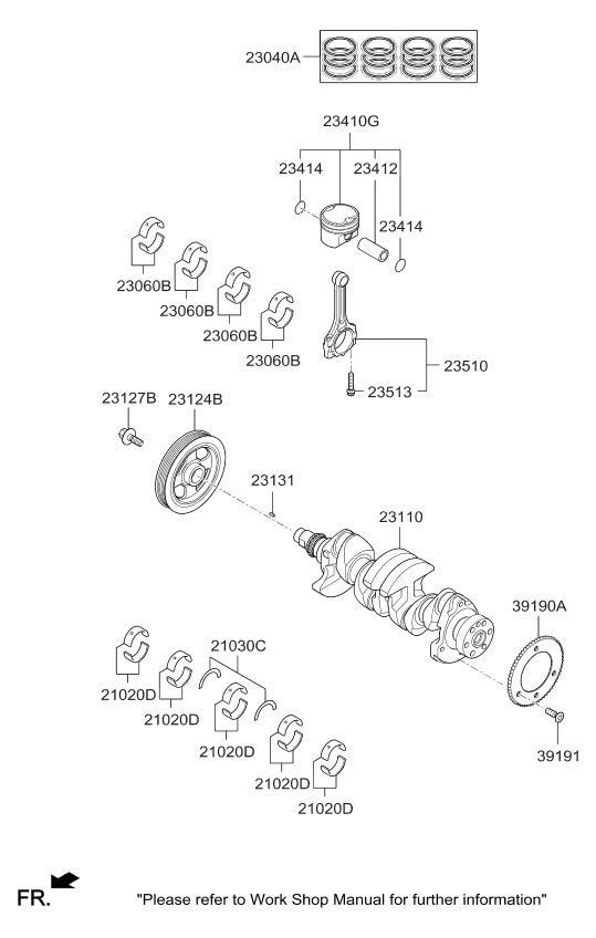 230412E351 Genuine Kia Piston & Pin & Snap