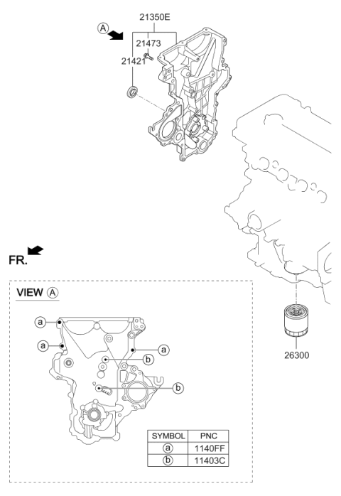 Front Case & Oil Filter - 2016 Kia Rio