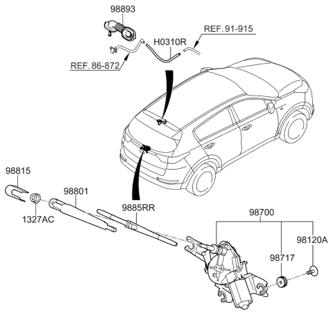 Rear Wiper & Washer - 2021 Kia Sportage