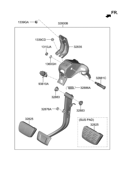 Brake & Clutch Pedal - 2021 Kia Sportage