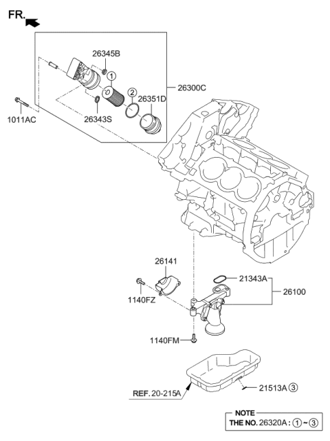 Front Case & Oil Filter - 2015 Kia K900