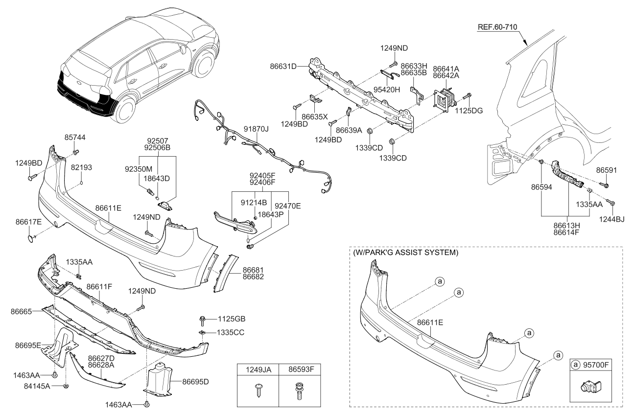 86682G5000 - Genuine Kia MOULDING ASSEMBLY-REAR BUMPER