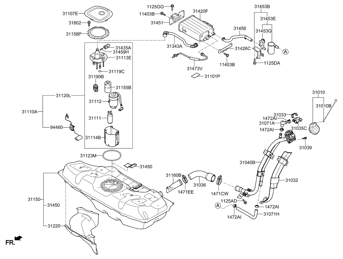 314533K500 - Genuine Kia FILTER & CANISTER VALVE