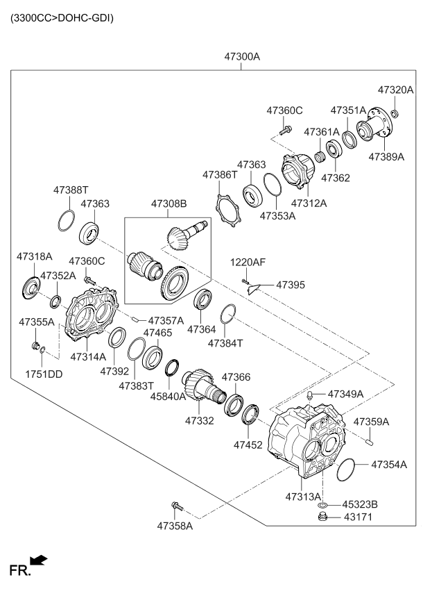 473393B830 - Genuine Kia SHAFT SET-HYPOID GEA