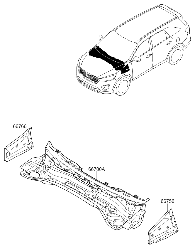 2016 Kia Sorento Cowl Panel - Kia Parts Now