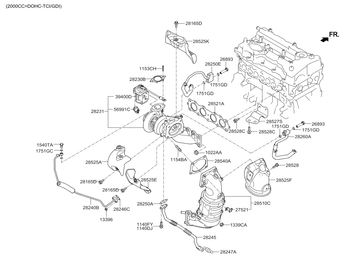 282602GTA2 - Genuine Kia PIPE & HOSE ASSEMBLY-TURBOCHANGER