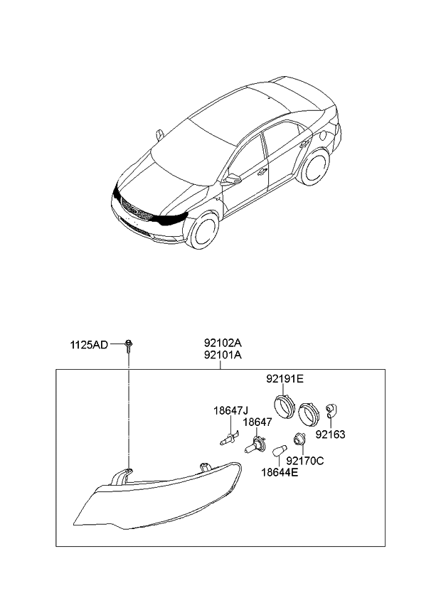 2012 Kia Forte Head Lamp - Kia Parts Now