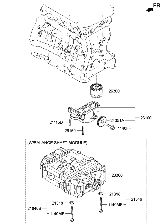 2330025230 - Genuine Kia SHAFT ASSEMBLY-BALANCE
