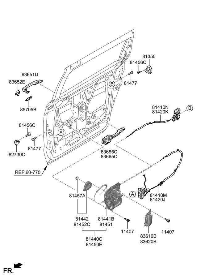 81410A9000 - Genuine Kia LATCH ASSEMBLY-REAR DOOR REAR