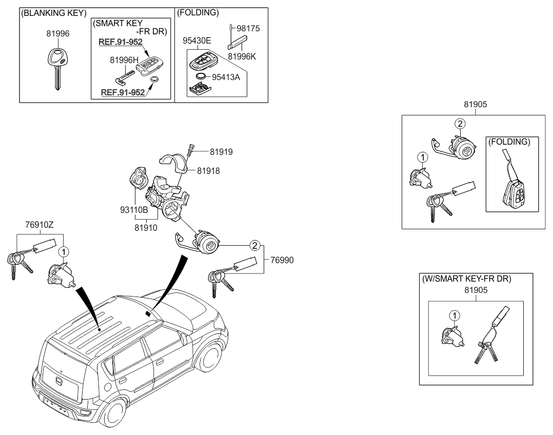954302K340 - Genuine Kia TX ASSEMBLY-KEYLESS