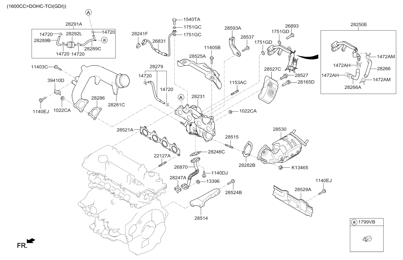 282822B700 - Genuine Kia GSKET-TURBOCHANGER COUPLER