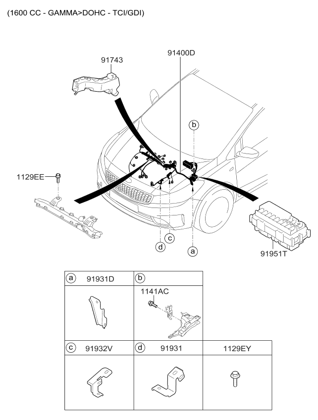 919513X150 - Genuine Kia BOX ASSEMBLY-ENGINE MODULE