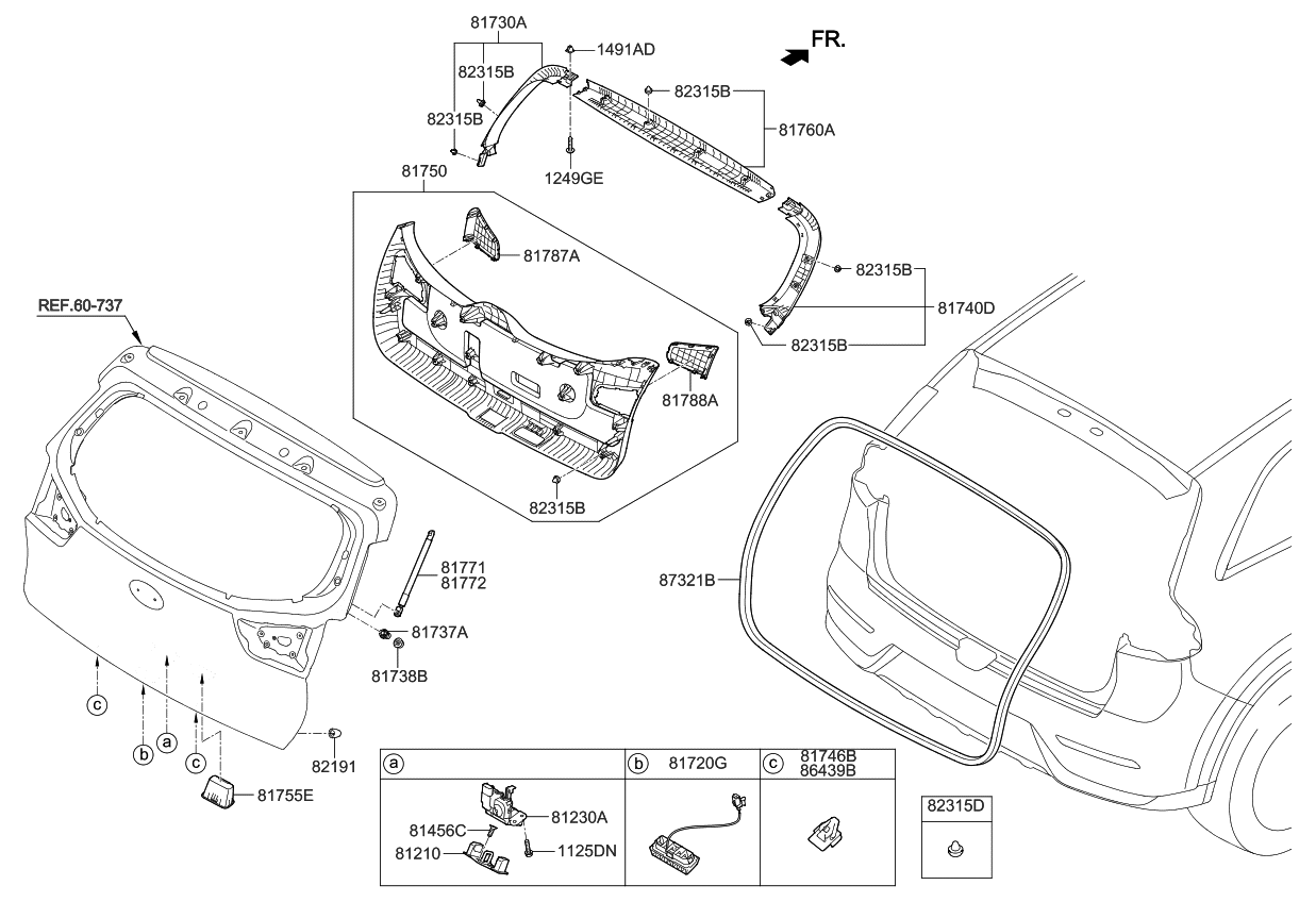 2019 Kia Niro EV Tail Gate Trim - Kia Parts Now